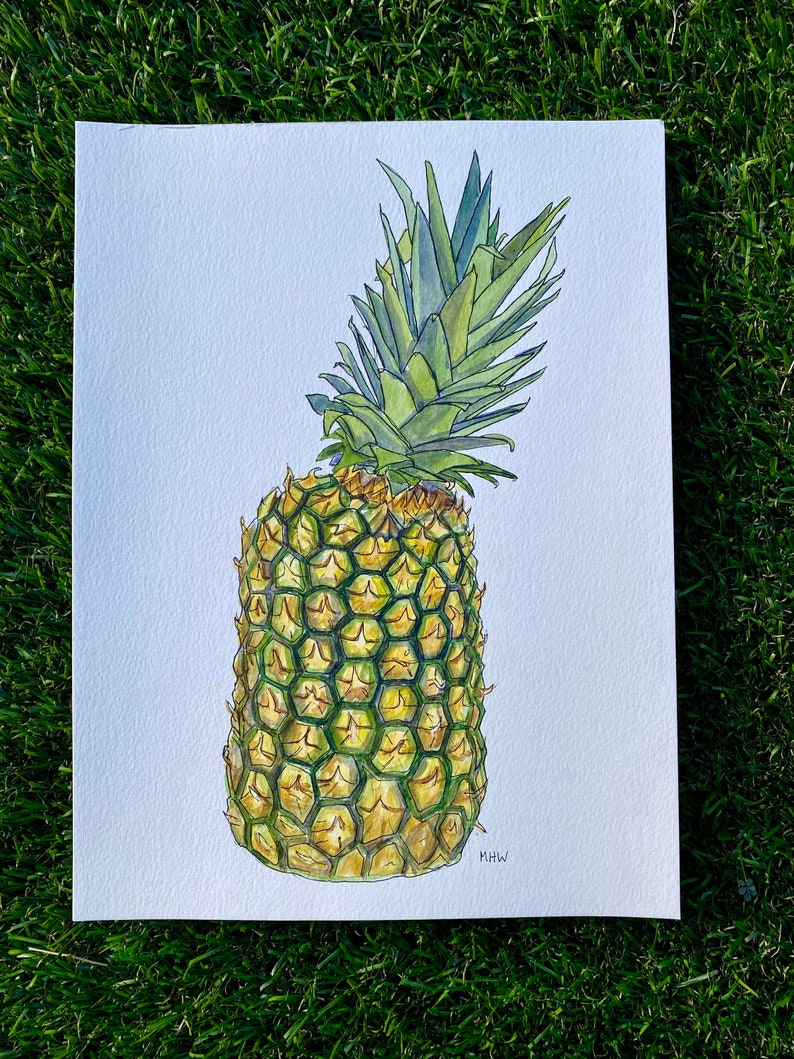 Pineapple Watercolor Original Painting - Maddy Witt Art